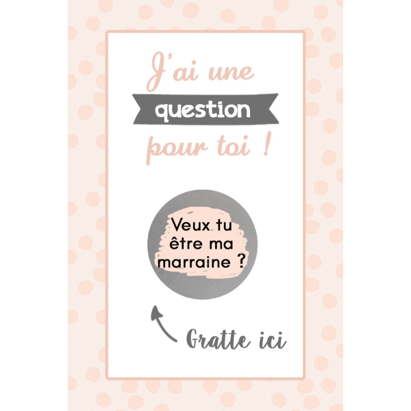 Carte à gratter "J'ai une question pour toi" pour annonce originale