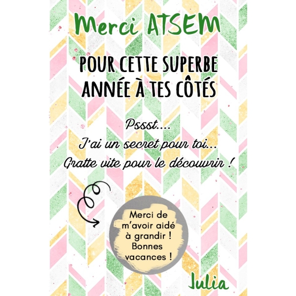 Carte à gratter "Merci pour cette superbe année à tes côté" pour ...