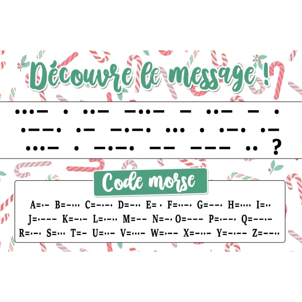 Découvre le message - code morse spécial noël personnalisable - pour ...