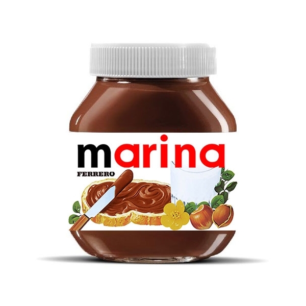 Étiquette autocollante personnalisée nutella avec message à gratter