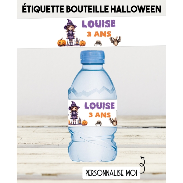 Étiquette autocollante bouteille d'eau halloween - vampire | BadgesFolie