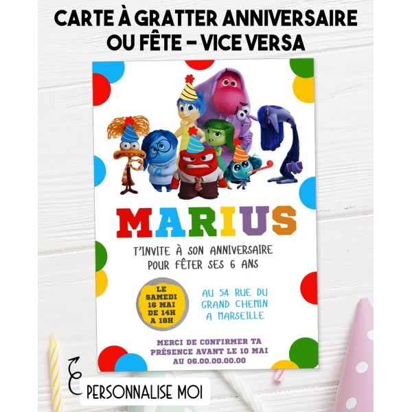 Carte d'invitation fête ou anniversaire à gratter - Squid Game