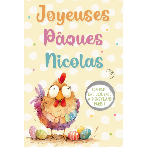Carte à gratter "Joyeuses pâques" humour poule